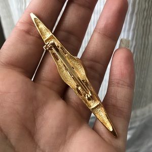 Vintage | Jewelry | Vintage Gold Tone Faux Pearl Collar Brooch | Poshmark